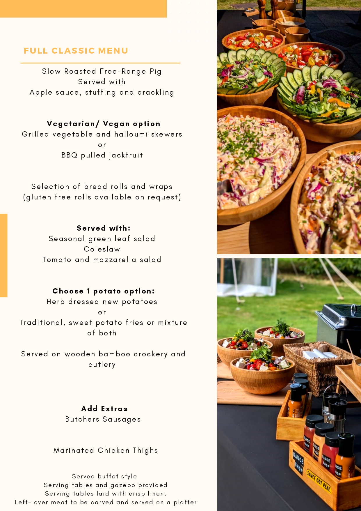 Classic Hog Roast Menu - Spitting Pig Somerset